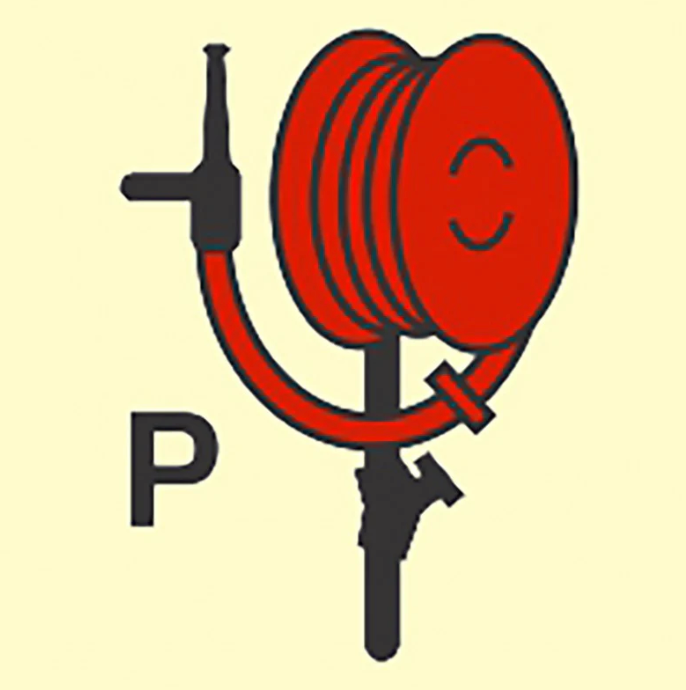 [336053] FIRE CONTROL SIGN POWDER HOSE AND HAND GUN 150X150 MM — บริษัท ...