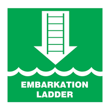 [334104P] SAFETY SIGN PILOT LADDER 150X150 MM — บริษัท มารีน ซัพพลาย จำกัด
